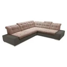 Sit & More Ecksofa SIT & MORE "Pale L-Form" Sofas Gr. B/H/T: 280cm x 84cm x 251cm, Kunstleder SOFTLUX-Softstruktur, langer Schenkel links, mit Bettfunktion, grau (grau, beige) inklusive Kopfteilverstellung, wahlweise mit Bettfunktion