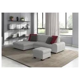 Sit & More Ecksofa SIT & MORE "Luxor L-Form" Sofas Gr. B/H/T: 275cm x 82cm x 173cm, Soft clean, mega-Recamiere links, ohne Bettfunktion-ohne Bettkasten-ohne Kopfteilverstellung, silberfarben (silber) wahlweise mit Bettfunktion, Bettkasten und Kopfteilverstellung