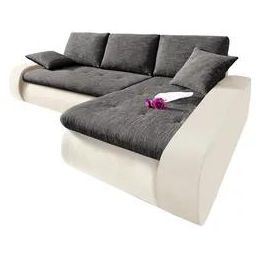 Ecksofa Trendmanufaktur "Indie, L-Form" Sofas Gr. B/H/T: 269 cm x 86 cm x 169 cm, Luxus-Microfaser ALCAZAR-Struktur, Recamiere rechts, mit Bettfunktion-XXL, braun (creme, beige, braun) wahlweise XL oder XXL