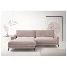 Ecksofa Inosign "Downtown, B/T/H: 272/190/84 cm L-Form" Sofas Gr. B/H/T: 272cm x 84cm x 190cm, Cord, Recamiere links, rosa (rosé) weicher Sitzkomfort auch in Cord und Bouclé, incl. Zierkissen