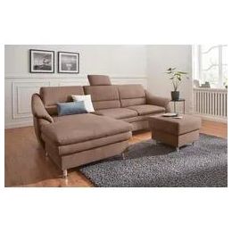 Sit & More Ecksofa SIT & MORE "Cardoso L-Form" Sofas Gr. B/H/T: 264cm x 90cm x 162cm, Luxus-Microfaser 1, Recamiere links, keine Funktion, braun mit Federkern, wahlweise Bettfunktion