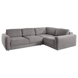 Ecksofa Places of Style "Bloomfield, L-Form" Sofas Gr. B/H/T: 304cm x 84cm x 224cm, Struktur, langer Schenkel links, XXL ohne Sitztiefenverstellung, grau extra tiefe Sitzfläche, wahlweise mit Sitztiefenverstellung