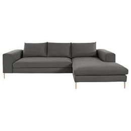 Polsterecke OTTO products "Finnja, L-Form" Sofas Gr. B/H/T: 297 cm x 83 cm x 170 cm, Luxus-Microfaser mit Prägung, Recamiere rechts, XL-Breite-mit Bettfunktion-mit Bettkasten, grau XXL-Ecksofa Sofas