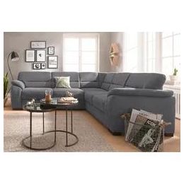 Sit & More Ecksofa SIT & MORE "Montego L-Form" Sofas Gr. B/H/T: 256cm x 88cm x 227cm, Luxus-Microfaser, langer Schenkel rechts, mit Bettfunktion-mit Schubkasten, grau wahlweise mit Bettfunktion und Schubkasten