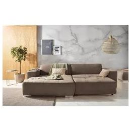 Ecksofa Inosign "Sapporo L-Form" Sofas Gr. B/H/T: 293cm x 78cm x 172cm, Luxus-Microfaser, Recamiere links, mit Bettfunktion, braun (cappuccino) wahlweise Bettfunktion oder Sitztiefenverstellung, Federkern