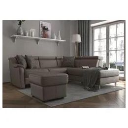 Sit & More Ecksofa SIT & MORE "Freetown L-Form" Sofas Gr. B/H/T: 252cm x 84cm x 216cm, Luxus-Microfaser, Ottomane rechts, ohne Bettfunktion-ohne Stauraum, grau (taupe) inklusive Kopfteilverstellung und komfortablem Federkern