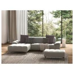 Sit & More Ecksofa SIT & MORE "Cool L-Form" Sofas Gr. B/H/T: 290cm x 79cm x 185cm, Chenille, Recamiere links, ohne Kopfteilverstellung, grau (hellgrau) wahlweise mit Kopfteilverstellung und Vorziehsitz, motorisch