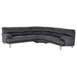 Polsterecke Trendmanufaktur "Cecilia, italienisches Designsprache, modern und komfortabel, L-Form" Sofas Gr. B/H/T: 280cm x 87cm x 240cm, Struktur fein, langer Schenkel links, langer Schenkel links, grau (dunkelgrau) toller Sitzkomfort und bequeme Armlehnen