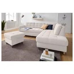 Sit & More Ecksofa SIT & MORE "Picasso L-Form" Sofas Gr. B/H/T: 233cm x 80cm x 196cm, Struktur fein, Ottomane rechts, mit Bettfunktion, beige (linen) wahlweise mit Bettfunktion und Bettkasten