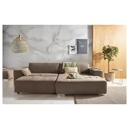 Ecksofa Inosign "Sapporo L-Form" Sofas Gr. B/H/T: 293cm x 78cm x 172cm, Luxus-Microfaser, Recamiere rechts, ohne Bettfunktion, braun (cappuccino) wahlweise Bettfunktion oder Sitztiefenverstellung, Federkern