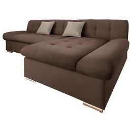 Ecksofa Trendmanufaktur "Reggae II, L-Form" Sofas Gr. B/H/T: 237cm x 78cm x 156cm, Luxus-Microfaser, Recamiere rechts, ohne Bettfunktion, braun wahlweise mit Bettfunktion