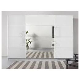 Schwebetürenschrank Rauch "Kleiderschrank Schrank Garderobe TOPSELLER OTELI inkl. Inneneinteilung" Schränke Gr. B/H/T: 315 cm x 210 cm x 62 cm, weiß (weiß, hochglanz weiß) mit 3 Innenschubladen sowie zusätzlichen Einlegeböden MADE IN GERMANY