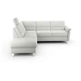 Sit & More Ecksofa SIT & MORE "Palmera L-Form" Sofas Gr. B/H/T: 236cm x 89cm x 212cm, Luxus-Microfaser, Ottomane links, ohne Bettfunktion-ohne Stauraum, silberfarben (silber) Federkern, wahlweise mit Bettfunktion und mitohne Stauraum