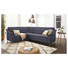 Sit & More Ecksofa SIT & MORE "Cardoso L-Form" Sofas Gr. B/H/T: 249cm x 90cm x 209cm, Flachgewebe, langer Schenkel rechts, mit Bettfunktion, grau (anthrazit) mit Federkern, wahlweise Bettfunktion und Schubkasten