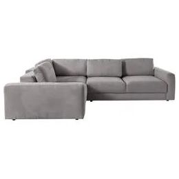 Ecksofa Places of Style "Bloomfield, L-Form" Sofas Gr. B/H/T: 224 cm x 84 cm x 304 cm, Struktur, langer Schenkel rechts, XXL mit Sitztiefenverstellung, grau (grey) extra tiefe Sitzfläche, wahlweise mit Sitztiefenverstellung