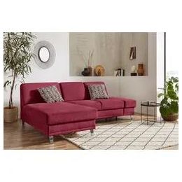 Sit & More Ecksofa SIT & MORE "Clio L-Form" Sofas Gr. B/H/T: 246cm x 89cm x 165cm, Luxus-Microfaser ALTARA NUBUCK, Recamiere links, ohne Bettfunktion-ohne Bettkasten, rot (bordeaux) wahlweise mit Bettfunktion oder Vorziehsitz und Bettkasten, Federkern