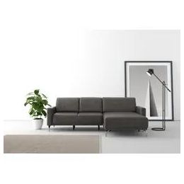 Sit & More Ecksofa SIT & MORE "Bailando L-Form" Sofas Gr. B/H/T: 251cm x 84cm x 163cm, Luxus-Microfaser ALTARA NUBUCK, Recamiere rechts, mit Kopfteilverstellung-mit Vorziehsitz motorisch, grau (dunkelgrau) wahlweise mit Kopfteilverstellung und Vorziehsitz, motorisch