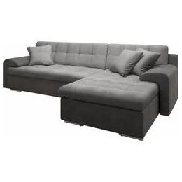 Ecksofa Trendmanufaktur "Rave II, L-Form" Sofas Gr. B/H/T: 245cm x 77cm x 154cm, Struktur fein, Recamiere rechts, ohne Bettfunktion, grau (dunkelgrau/hellgrau) wahlweise mit Bettfunktion