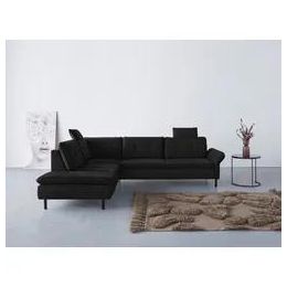 Ecksofa Inosign "Birkholm L-Form" Sofas Gr. B/H/T: 270cm x 83cm x 226cm, Olympia EASY CLEAN, Ottomane links, mit Armlehnfunktion, schwarz Armlehnverstellung, auch in Easy Clean Bezug - mit Wasser zu reinigen