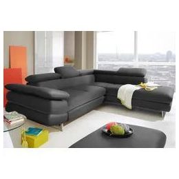 Ecksofa Inosign "Solution L-Form" Sofas Gr. B/H/T: 279cm x 73cm x 228cm, Kunstleder SOFTLUX, Ottomane rechts, ohne Bettfunktion, schwarz wahlweise mit Bettfunktion