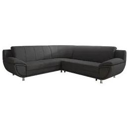 Ecksofa Trendmanufaktur "Rondo II, L-Form" Sofas Gr. B/H/T: 267cm x 85cm x 247cm, Struktur fein, langer Schenkel rechts, Ohne Federkern, ohne Bettfunktion, grau (dunkelgrau) wahlweise mit Federkern, Bettfunktion