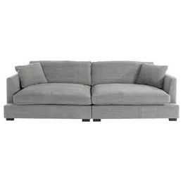 Guido Maria Kretschmer Home & Living 3-Sitzer GUIDO MARIA KRETSCHMER HOME & LIVING "Annera" Sofas Gr. B/H/T: 236cm x 80cm x 109cm, Struktur fein, silberfarben (silber) weicher Sitzkomfort, mit extra tiefen Sitzflächen, Füllung Federn