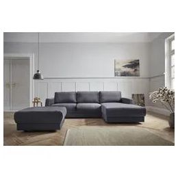 Ecksofa Andas "Hobro L-Form" Sofas Gr. B/H/T: 264cm x 80cm x 175cm, Samtoptik, Recamiere rechts, grau (hellgrau) in 3 Bezugsqualitäten vielen Farben, Design by Morten Georgsen