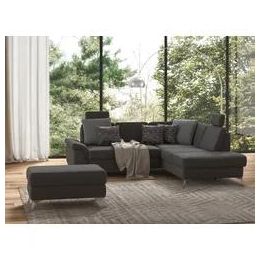 Sit & More Ecksofa SIT & MORE "Padua L-Form", grau (dunkelgrau), B:276cm H:89cm T:228cm, Sofas, inklusive Sitztiefenverstellung, Armteilfunktion und Federkern