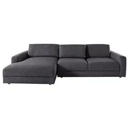 Ecksofa Places of Style "Bloomfield, L-Form" Sofas Gr. B/H/T: 303cm x 84cm x 176cm, Struktur grob, mega-Recamiere links, XXL mit Sitztiefenverstellung, braun (obsidian) extra tiefe Sitzfläche, wahlweise mit Sitztiefenverstellung