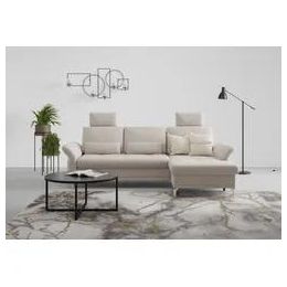 Ecksofa Inosign "Palm Beach L-Form" Sofas Gr. B/H/T: 269cm x 89cm x 175cm, Luxus-Microfaser Euphoria, mega-Recamiere rechts, mit Sitztiefenverstellung-ohne Bettfunktion-ohne Bettkasten-ohne Armteilverstellung, grau (elephant) Federkern, mit Sitztiefenverstellung, wahlweise Bettfunktion