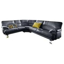 Ecksofa Trendmanufaktur "Cecilia in italienischem Design, modern und komfortabel, L-Form" Sofas Gr. B/H/T: 280cm x 87cm x 240cm, Kunstleder SOFTLUX, langer Schenkel rechts, ohne Funktion, grau bequeme Armlehnen, mit langem Schenkel