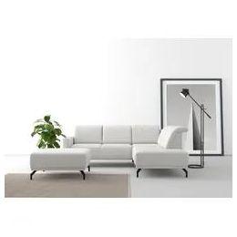 Sit & More Ecksofa SIT & MORE "Bailando L-Form" Sofas Gr. B/H/T: 249cm x 84cm x 205cm, Soft clean, Ottomane rechts, mit Kopfteilverstellung, grau (hellgrau) wahlweise mit Kopfteilverstellung und Vorziehsitz, motorisch