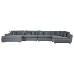 Guido Maria Kretschmer Home & Living Wohnlandschaft GUIDO MARIA KRETSCHMER HOME & LIVING "Skara XXL U-Form" Sofas Gr. B/H/T: 510cm x 86cm x 250cm, Samtoptik, Recamiere links, grau Lounge-Sofa XXL mit Federkern-Polsterung, in vielen Bezugsvarianten