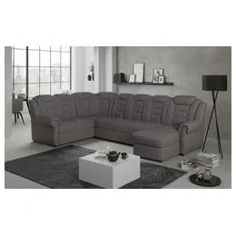 Wohnlandschaft Home Affaire "Boston U-Form" Sofas Gr. B/H/T: 333 cm x 102 cm x 216 cm, Kunstleder SOFTLUX, langer Schenkel links-Recamiere rechts, Ohne Bettfunktion-ohne Schubkasten, braun (fango) Gemütliche Wohnlandschaft mit hoher Rückenlehne in klassischem Design