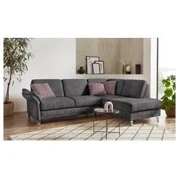 Sit & More Ecksofa SIT & MORE "Clio L-Form" Sofas Gr. B/H/T: 254cm x 89cm x 190cm, Microfaser, Ottomane rechts, ohne Bettfunktion-ohne Bettkasten, grau (anthrazit) wahlweise mit Bettfunktion und Bettkasten, inklusive Federkern