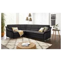 Sit & More Ecksofa SIT & MORE "Cardoso L-Form" Sofas Gr. B/H/T: 249cm x 90cm x 209cm, Struktur, langer Schenkel rechts, mit Bettfunktion-mit Bettkasten, grau (anthrazit) mit Federkern, wahlweise Bettfunktion und Schubkasten