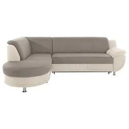 Ecksofa Trendmanufaktur "Rondo 3, L-Form" Sofas Gr. B/H/T: 265cm x 85cm x 190cm, Luxus-Microfaser ALCAZAR-Struktur fein, Ottomane links, ohne Federkern, mit Bettfunktion, beige (beige, tan) mit Ottomane und Federkern, wahlweise Bettfunktion