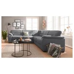 Sit & More Ecksofa SIT & MORE "Montego L-Form" Sofas Gr. B/H/T: 256cm x 88cm x 227cm, Luxus-Microfaser, langer Schenkel links, mit Bettfunktion-mit Schubkasten, grau wahlweise mit Bettfunktion und Schubkasten