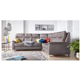 Sit & More Ecksofa SIT & MORE "Boccaccio L-Form" Sofas Gr. B/H/T: 265cm x 104cm x 215cm, Flachgewebe, langer Schenkel links, mit Bettfunktion-mit Bettkasten-mit Kopfteilverstellung, grau (hellgrau) mit Federkern und Kopfteilverstellung, wahlweise Bettfunktion