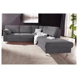 Sit & More Ecksofa SIT & MORE "Belfort L-Form" Sofas Gr. B/H/T: 243cm x 88cm x 218cm, Luxus-Microfaser, Ottomane rechts, ohne Funktion, grau wahlweise mit Vorziehsitz und Bettkasten