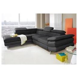 Ecksofa Inosign "Solution L-Form" Sofas Gr. B/H/T: 262cm x 73cm x 228cm, Kunstleder SOFTLUX, Ottomane links, mit Bettfunktion, schwarz wahlweise mit Bettfunktion