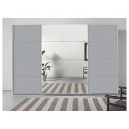 Schwebetürenschrank Rauch "Kleiderschrank Schrank Garderobe TOPSELLER OTELI inkl. Inneneinteilung" Schränke Gr. B/H/T: 315 cm x 210 cm x 62 cm, grau (seidengrau) mit 3 Innenschubladen sowie zusätzlichen Einlegeböden MADE IN GERMANY