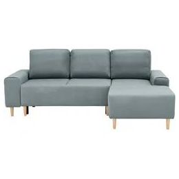 Ecksofa Inosign "Samu L-Form" Sofas Gr. B/H/T: 235cm x 93cm x 160cm, Samtoptik, Recamiere rechts, ohne Bettfunktion-ohne Bettkasten, grün (mint) wahlweise mit Bettfunktion und Bettkasten