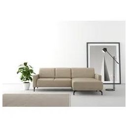 Sit & More Ecksofa SIT & MORE "Bailando L-Form" Sofas Gr. B/H/T: 251cm x 84cm x 163cm, Luxus-Microfaser mit Prägung, Recamiere rechts, mit Kopfteilverstellung, beige wahlweise mit Kopfteilverstellung und Vorziehsitz, motorisch