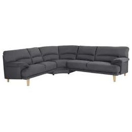 Polsterecke Trendmanufaktur "Cecilia, italienisches Designsprache, modern und komfortabel, L-Form" Sofas Gr. B/H/T: 280cm x 87cm x 240cm, Struktur, langer Schenkel rechts, langer Schenkel rechts, grau (graphit) toller Sitzkomfort und bequeme Armlehnen