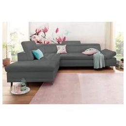 Sit & More Ecksofa SIT & MORE "Limit L-Form" Sofas Gr. B/H/T: 275cm x 89cm x 217cm, Kunstleder SOFTLUX, Ottomane links, ohne Funktion, grau (fango) wahlweise mit Bettfunktion und Bettkasten