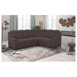 Ecksofa COTTA "Marcus L-Form" Sofas Gr. B/H/T: 263cm x 99cm x 211cm, Microfaser bedruckt, langer Schenkel links, Ohne Bettfunktion-ohne Schubkasten, braun (earth) Bequemes Ecksofa in klassischem Design mit hoher Rückenlehne