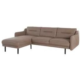 Ecksofa Andas "Nordfyn L-Form" Sofas Gr. B/H/T: 239cm x 81cm x 166cm, NaturLEDER, Recamiere links, grau (taupe) edles Design in 3 Bezugsqualitäten, by Morten Georgsen