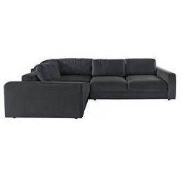 Ecksofa Places of Style "Bloomfield, L-Form" Sofas Gr. B/H/T: 224cm x 84cm x 304cm, Velours, langer Schenkel rechts, XXL mit Sitztiefenverstellung, grau (anthrazit) extra tiefe Sitzfläche, wahlweise mit Sitztiefenverstellung