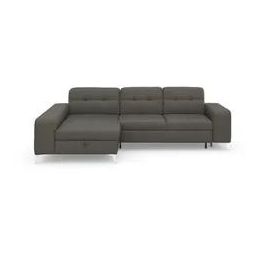Sit & More Ecksofa SIT & MORE "Baviene L-Form", braun (schlamm), B:286cm H:92cm T:176cm, Sofas, inklusive Sitztiefenverstellung und Federkern, wahlweise Bettfunktion